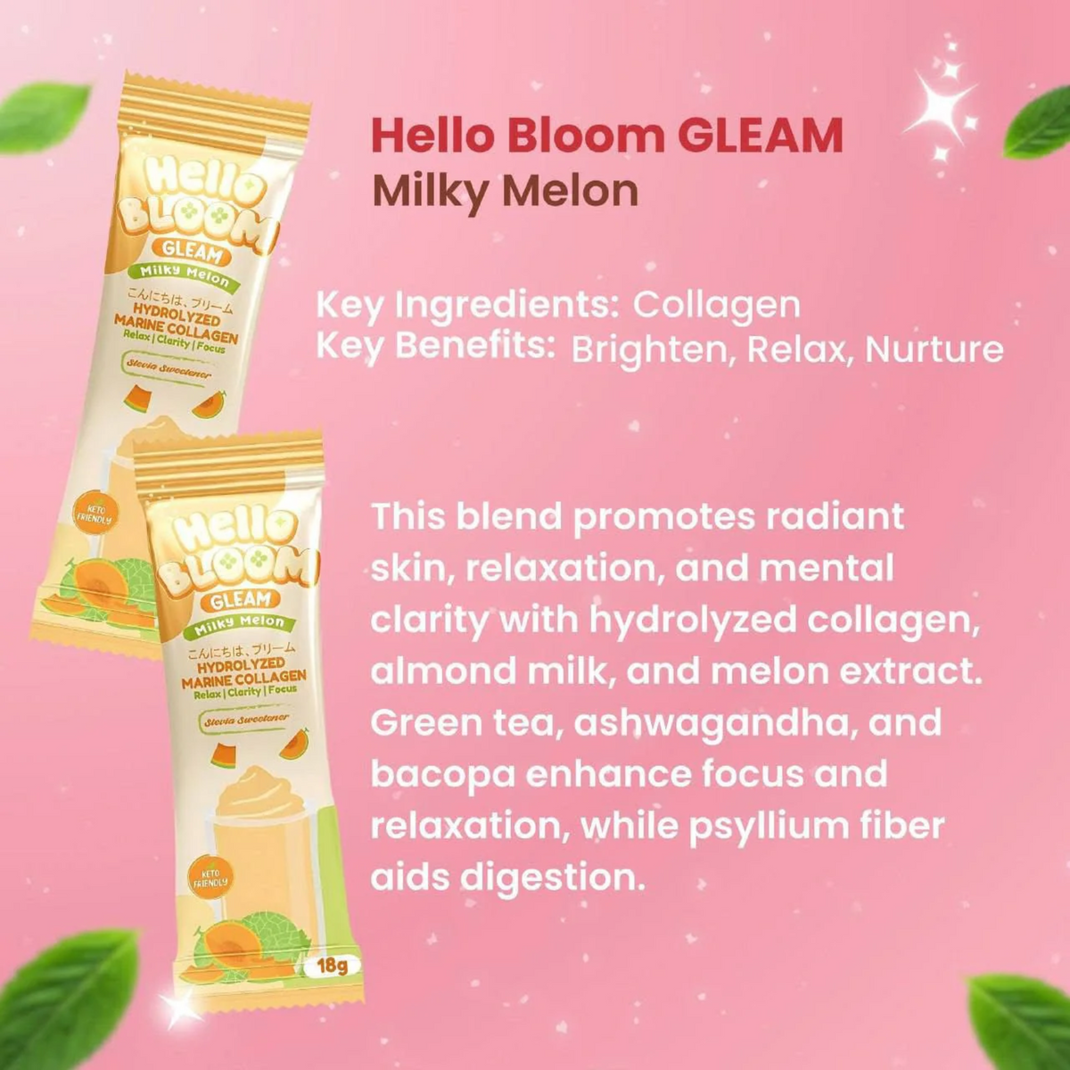 Hello BLOOM GLEAM Drink | Marine Collagen Supplement for Skin & Wellness – Skin Vitality USA