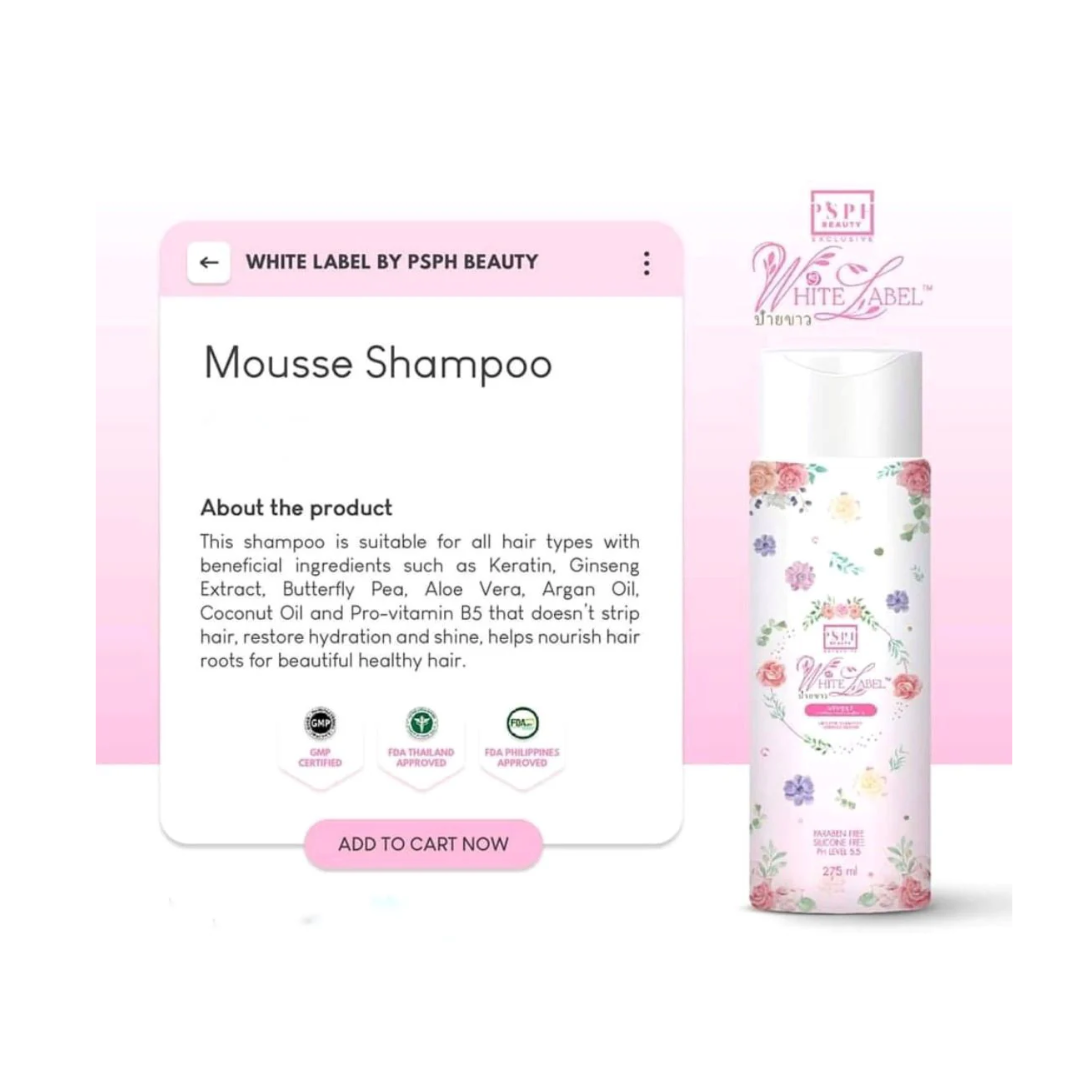 PSPH Beauty White Label Mousse Shampoo Damage Repair, 275ml – Skin ...