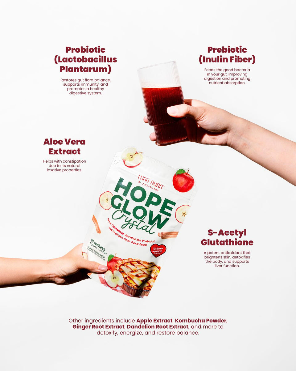 HOPE GLOW Crystal Apple Cinnamon Kombucha – Probiotic & Prebiotic Juic ...