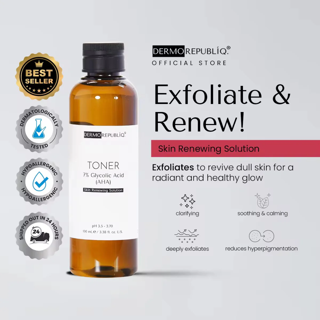 DERMO REPUBLIQ 7% Glycolic Acid Toner for Sensitive Skin | Alcohol-Free ...