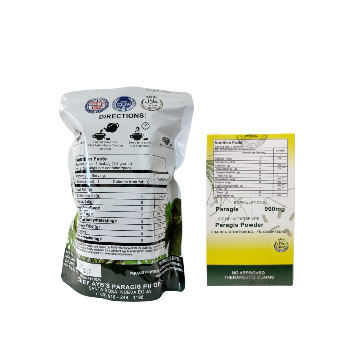 Chef Ayb Paragis Capsules & Moringa Guyabano Tea Bundle | Herbal ...