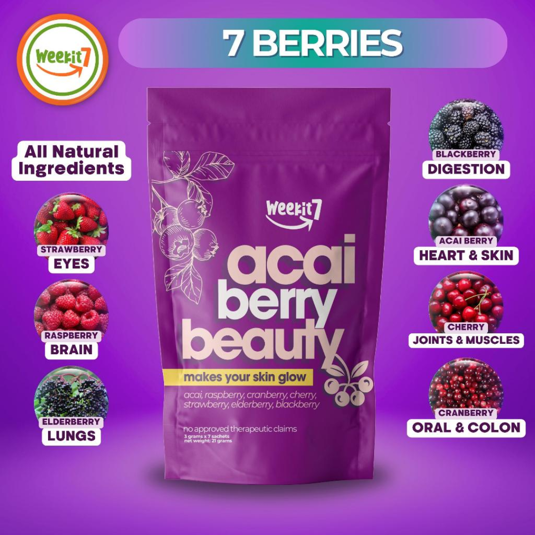 Weekit7 Acai Berry Beauty Drink | 7-Day Antioxidant Berry Supplement ...