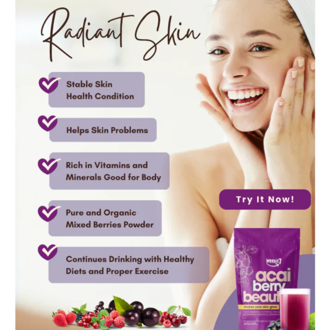 Weekit7 Acai Berry Beauty Drink | 7-Day Antioxidant Berry Supplement ...