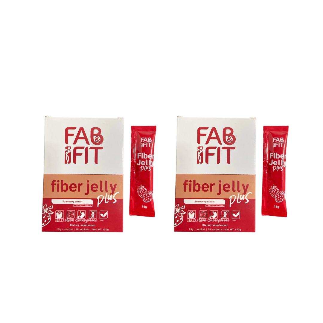 2-Pack Fab & Fit Fiber Jelly STRAWBERRY, 10 Sachets/ box – Skin ...