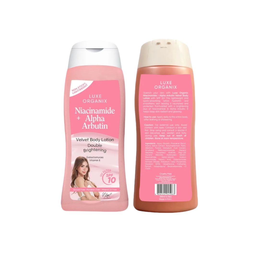 Luxe Organix Niacinamide + Alpha Arbutin Velvet Body Lotion SPF 10 - 2 ...