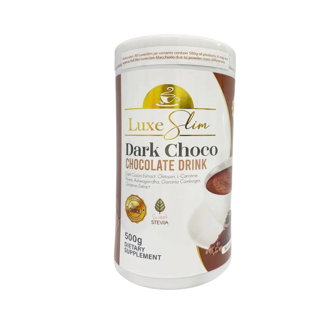 Luxe Slim Dark Choco Chocolate Drink – 500g Canister – Skin Vitality USA