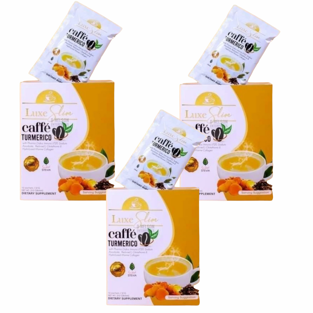Luxe Slim Caffe TURMERICO With Collagen & L-Glutathione, 10 Sachets ...