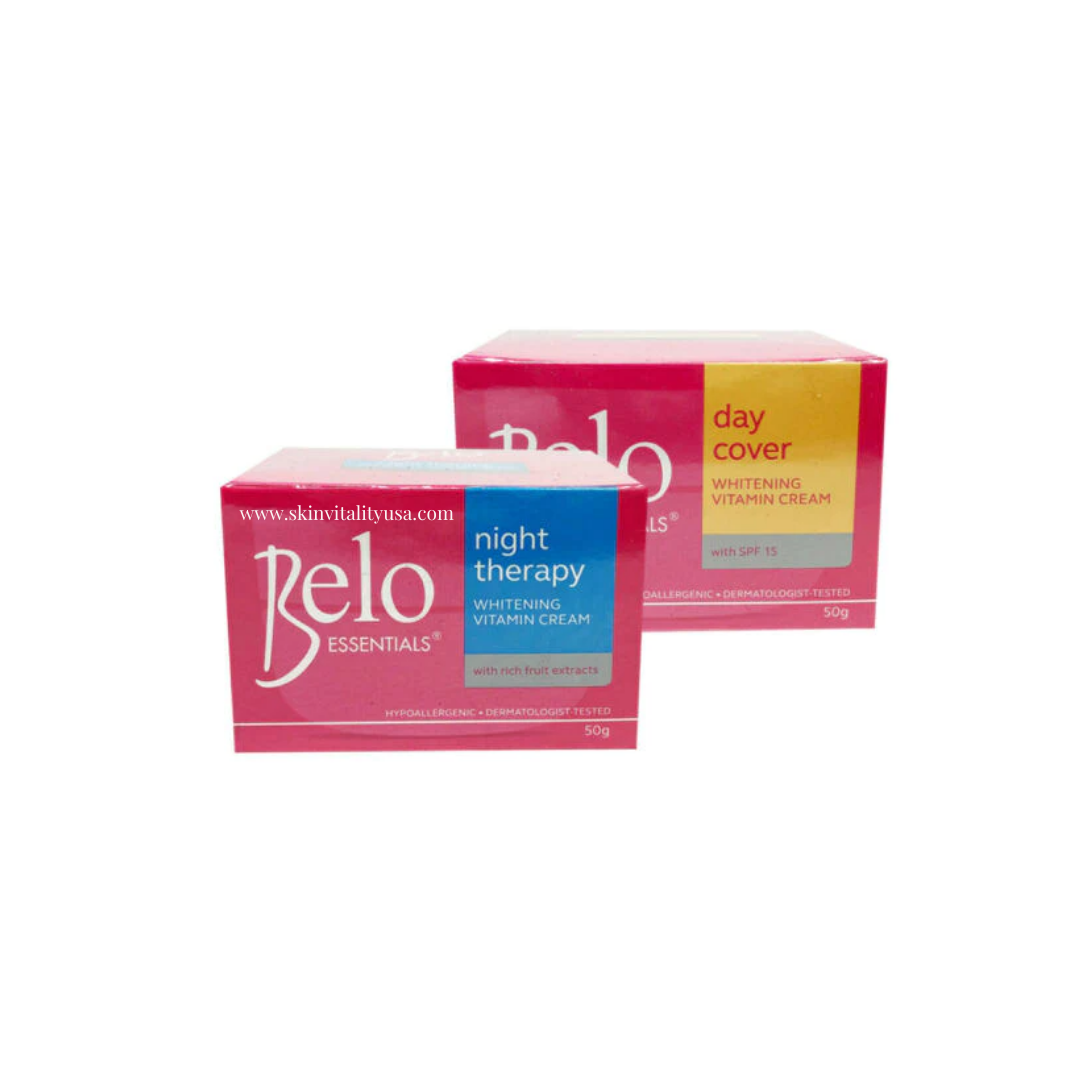 Belo Essentials Day Cover Whitening Cream SPF 15 & Night Therapy ...