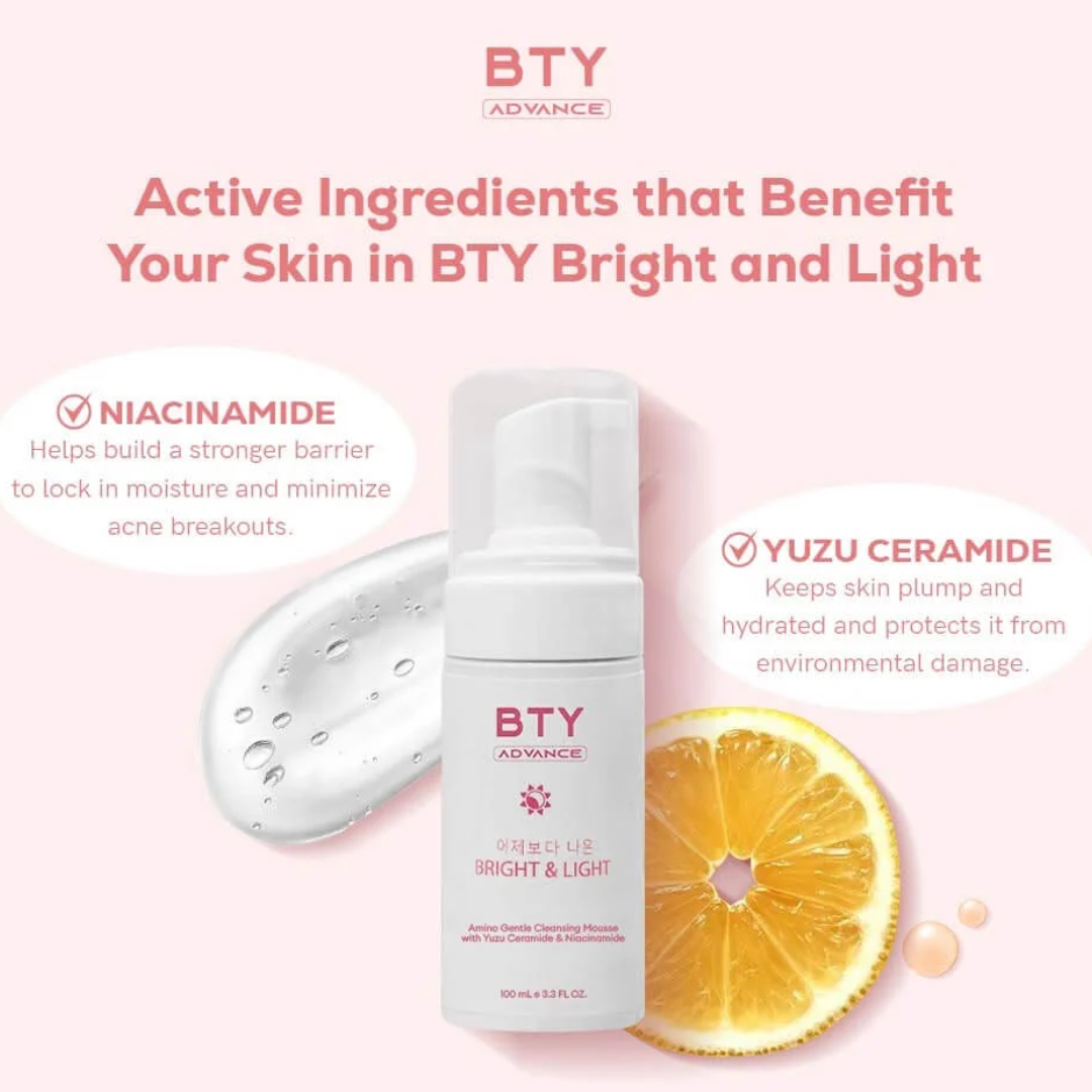 BTY Advance Bright & Light Amino Gentle Cleansing Mousse 100ml — Yuzu ...