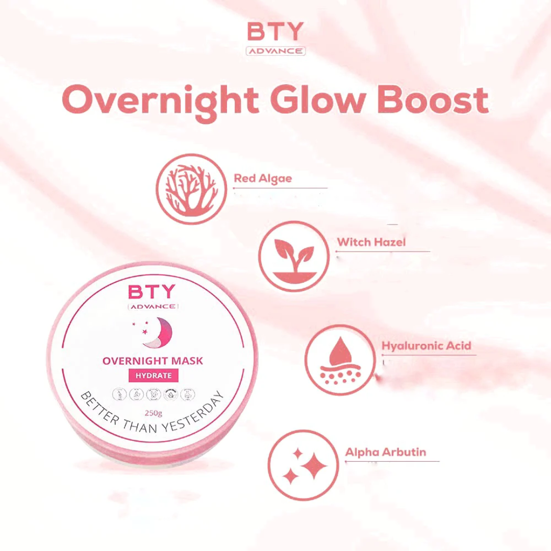 BTY Advance Overnight Mask (250g) – Hydrating & Brightening Night Trea ...