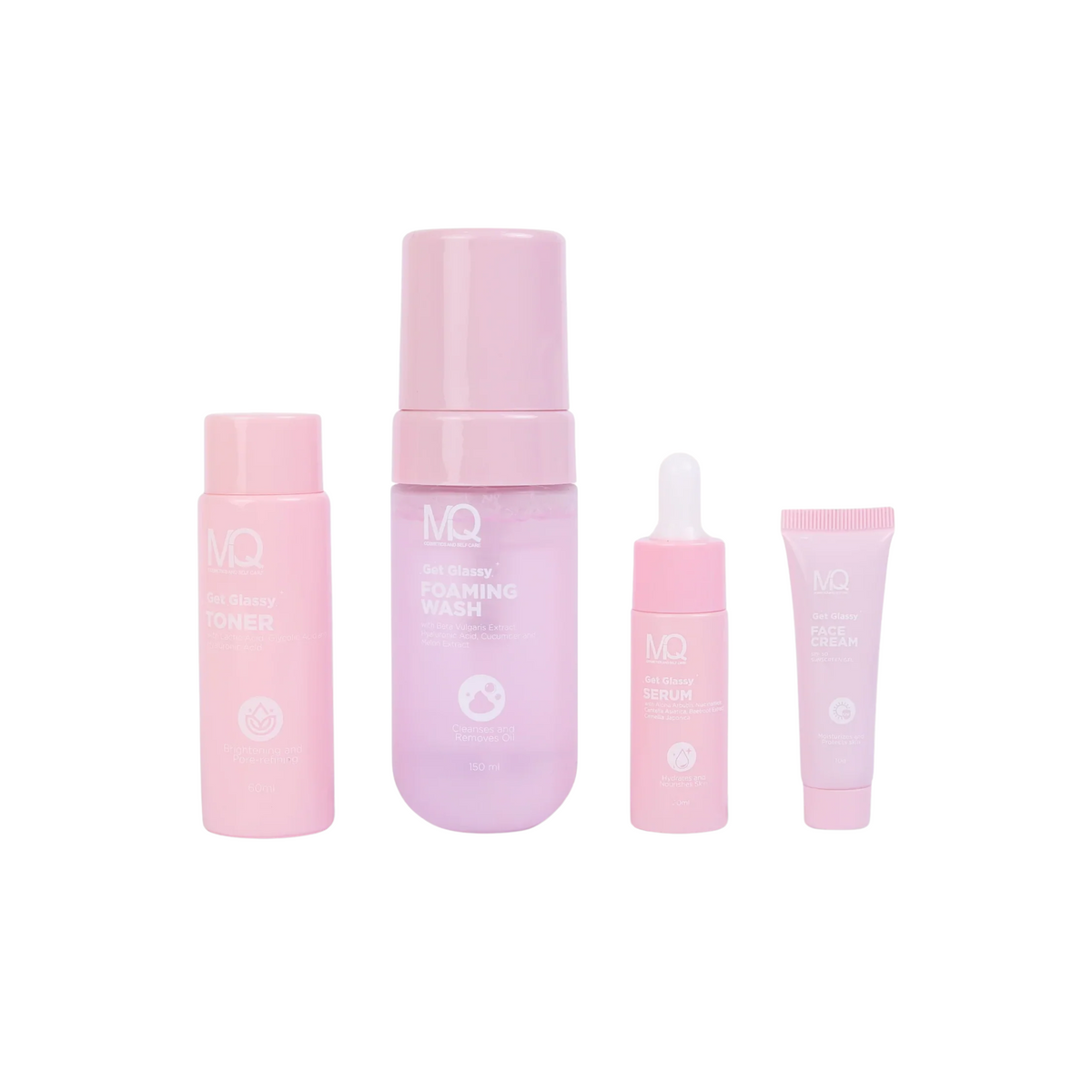 MQ Cosmetics Get Glassy Skin Perfecting Set | Hydrating & Brightening ...