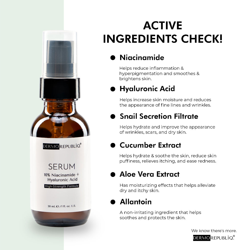 DERMO REPUBLÍQ Niacinamide 10% Serum with Hyaluronic Acid | Pore ...