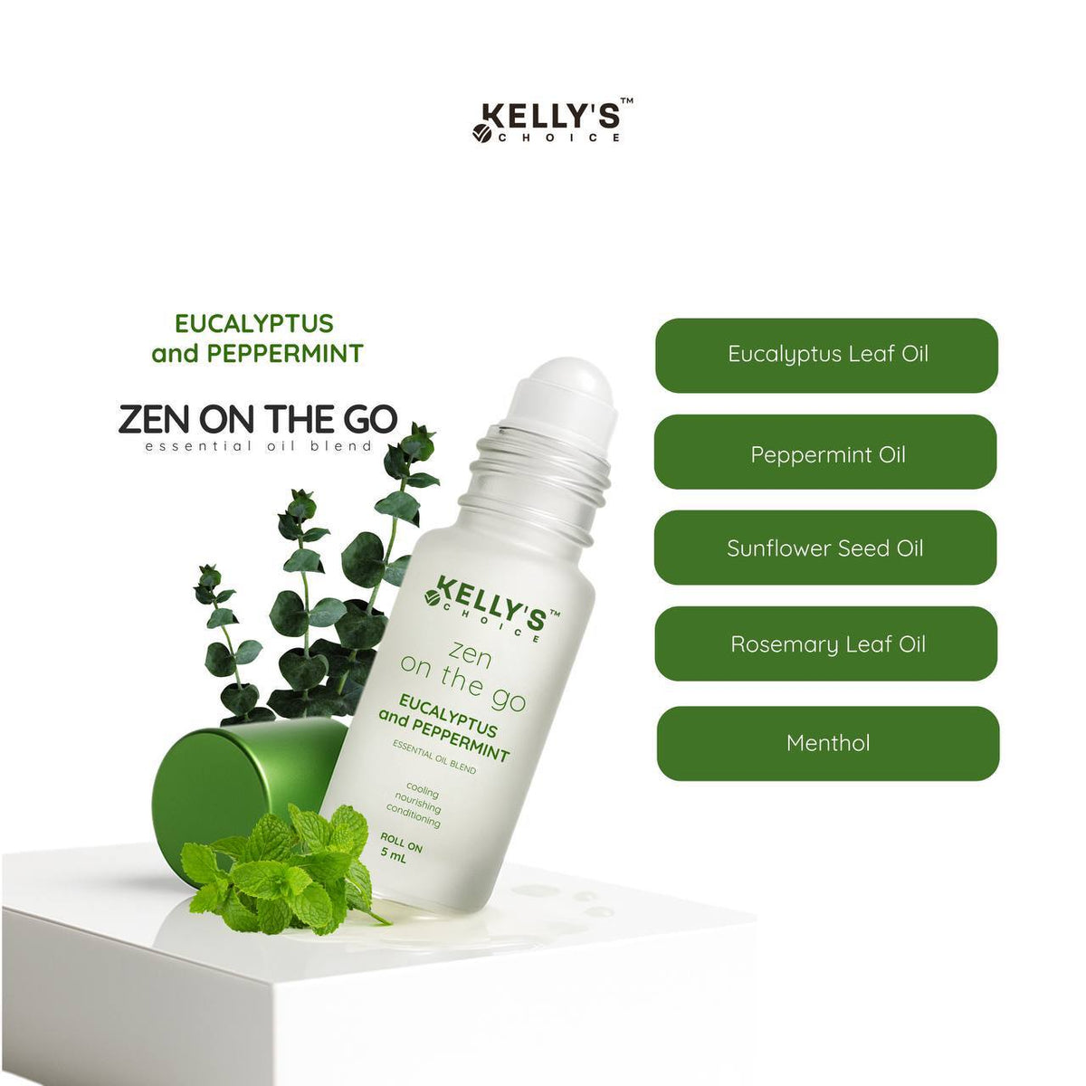 Kelly's choice ZEN ON THE GO Essential Oil Roll-On Set – 3 Variants fo ...