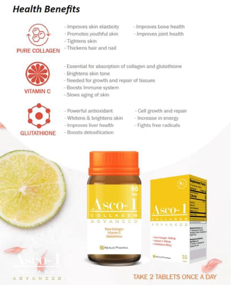 Asco-1 Collagen Advanced 90 Tablets Skin & Joint Support – Skin ...